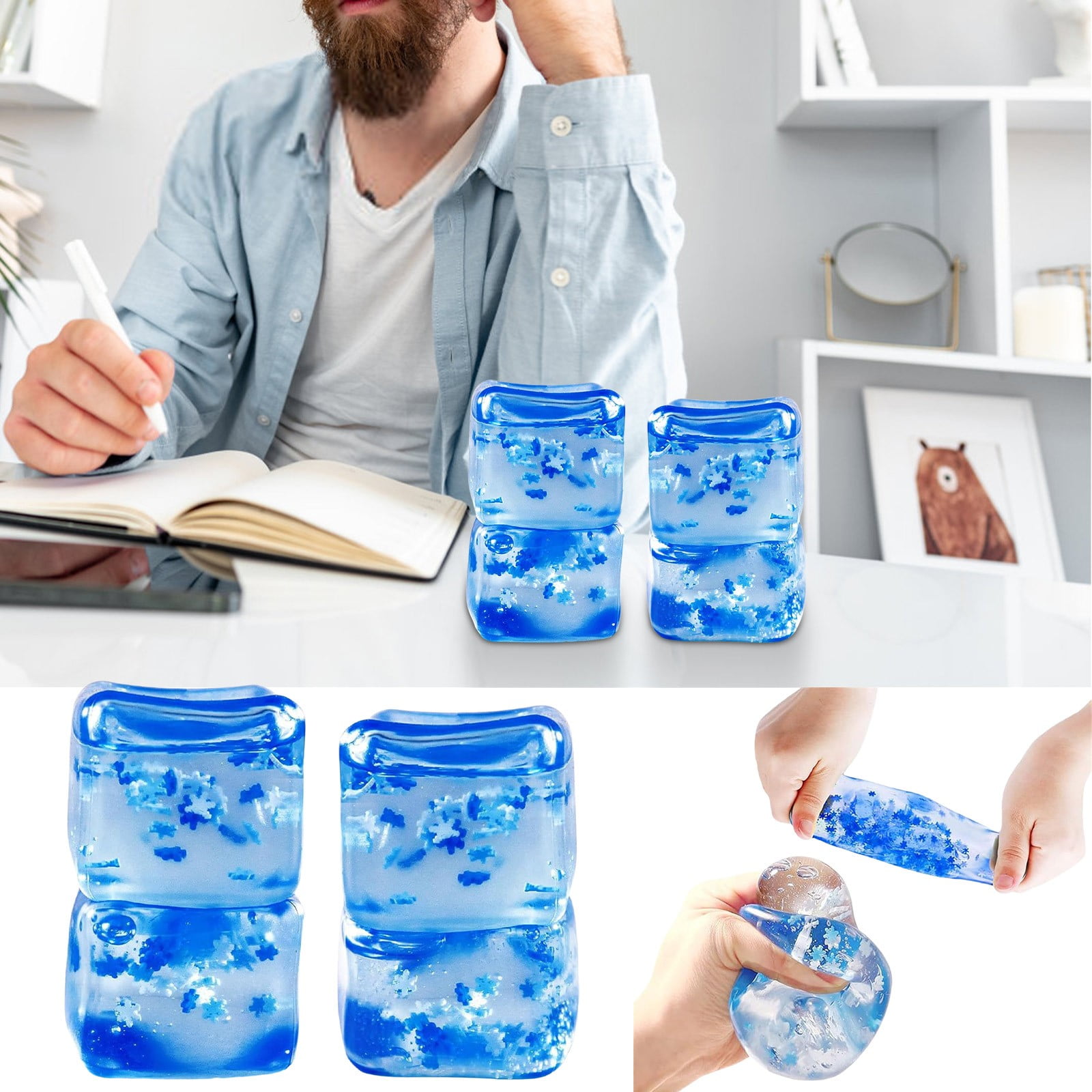 Pyaiiner Squishy Snowflake Ice Cubes Toys Can be Kneaded Relaxing ...
