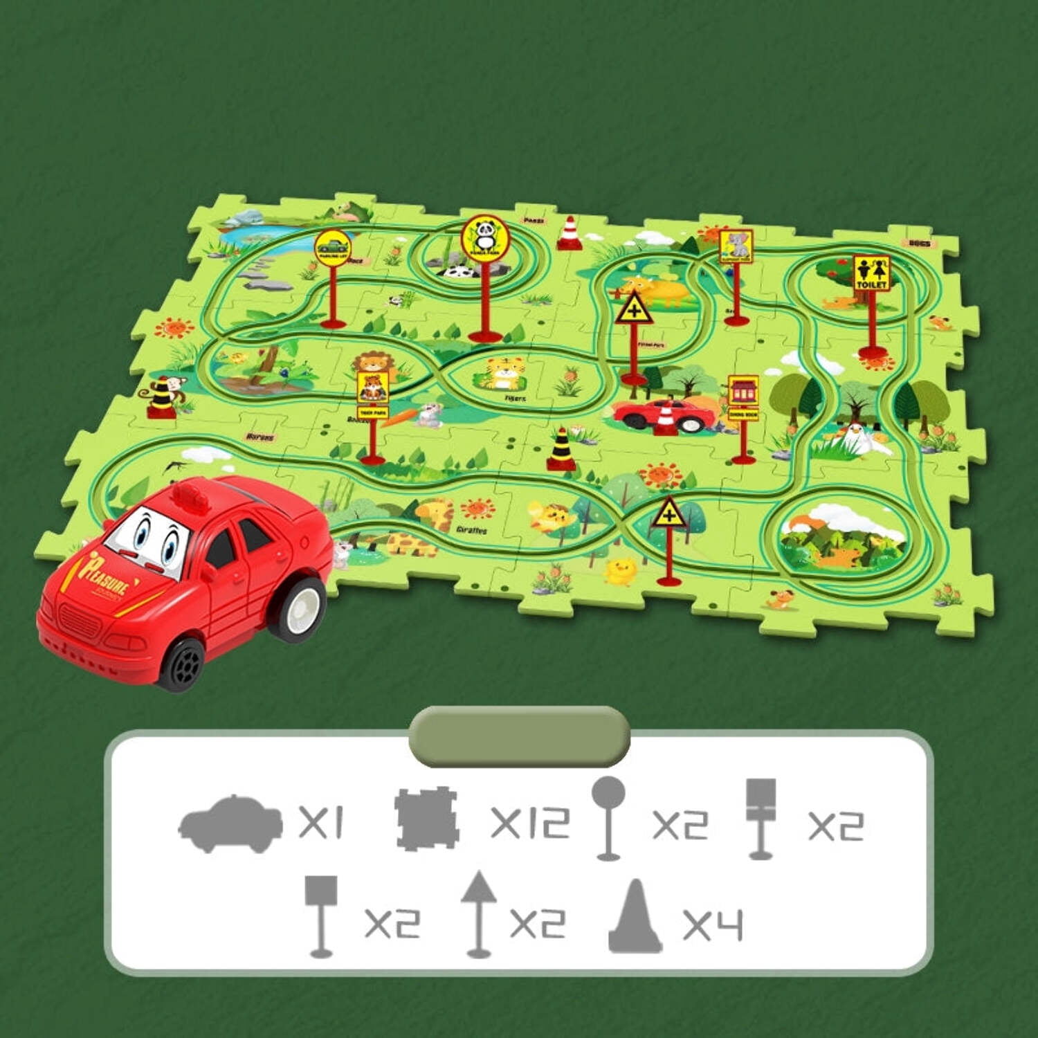 Puzzle Rail Car Red Taxi - Walmart.com