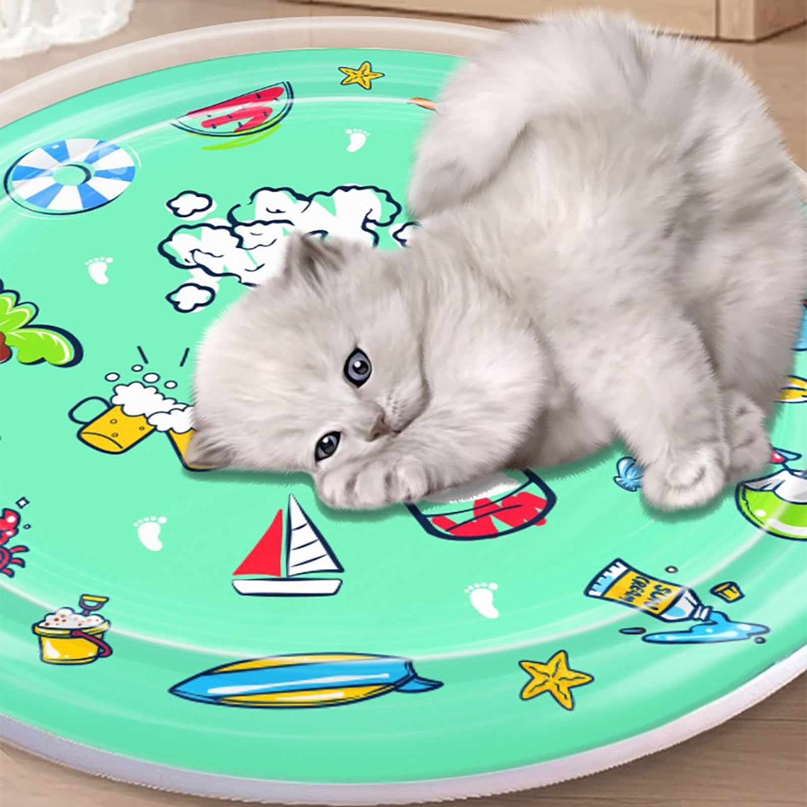 Pyaiiner Water Playmat Thickened Cooling Water Sensor Play Mat for Cats ...