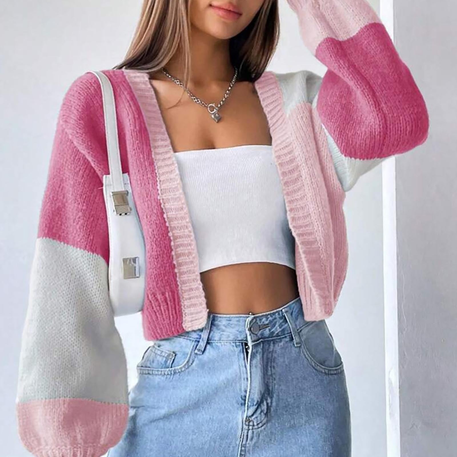 Pyhlmscde Women's Casual Knit Lightweight Short Outerwear Coats ...