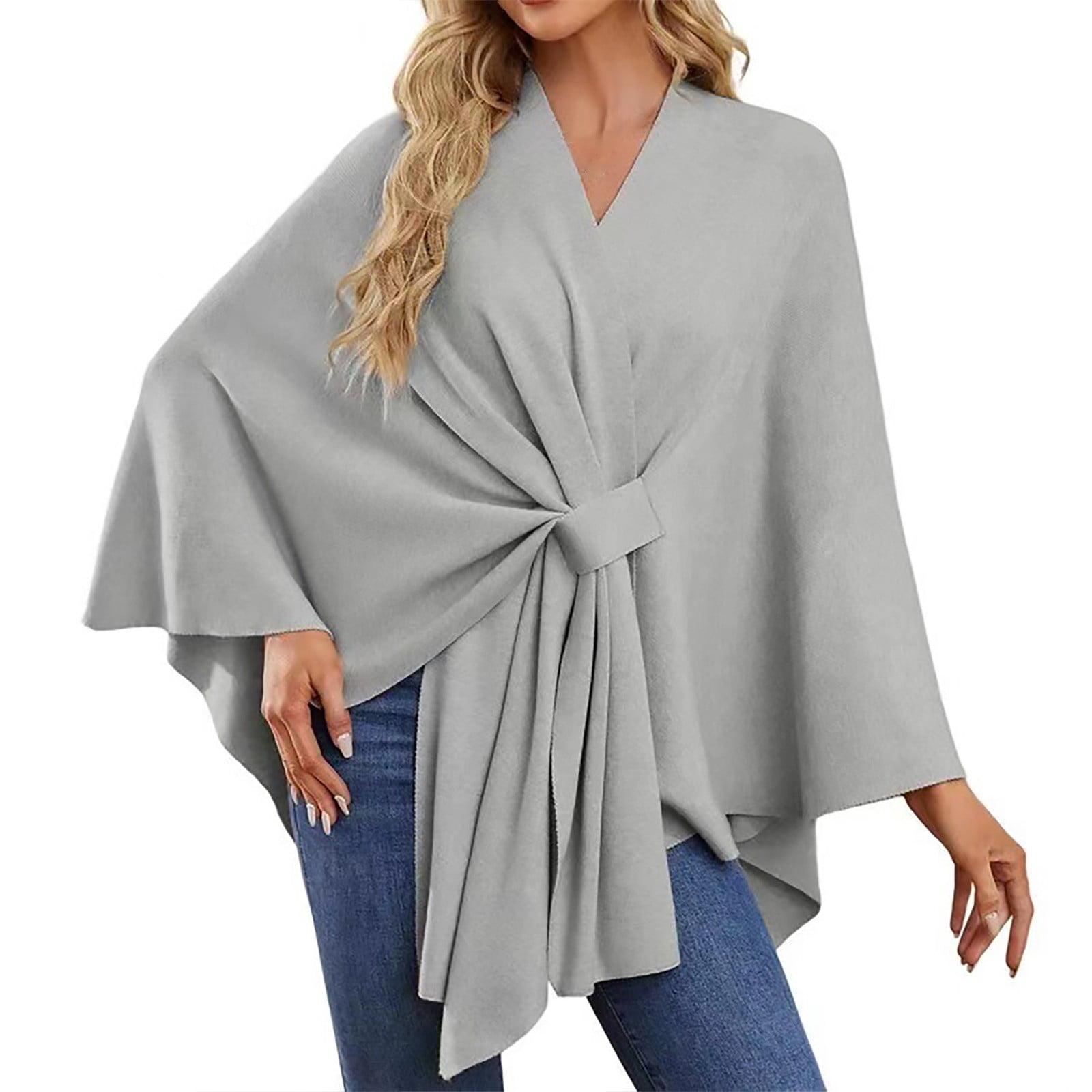 Pyhlmscde Women's Elegant Soft Open Front Poncho, Shawls for Women ...