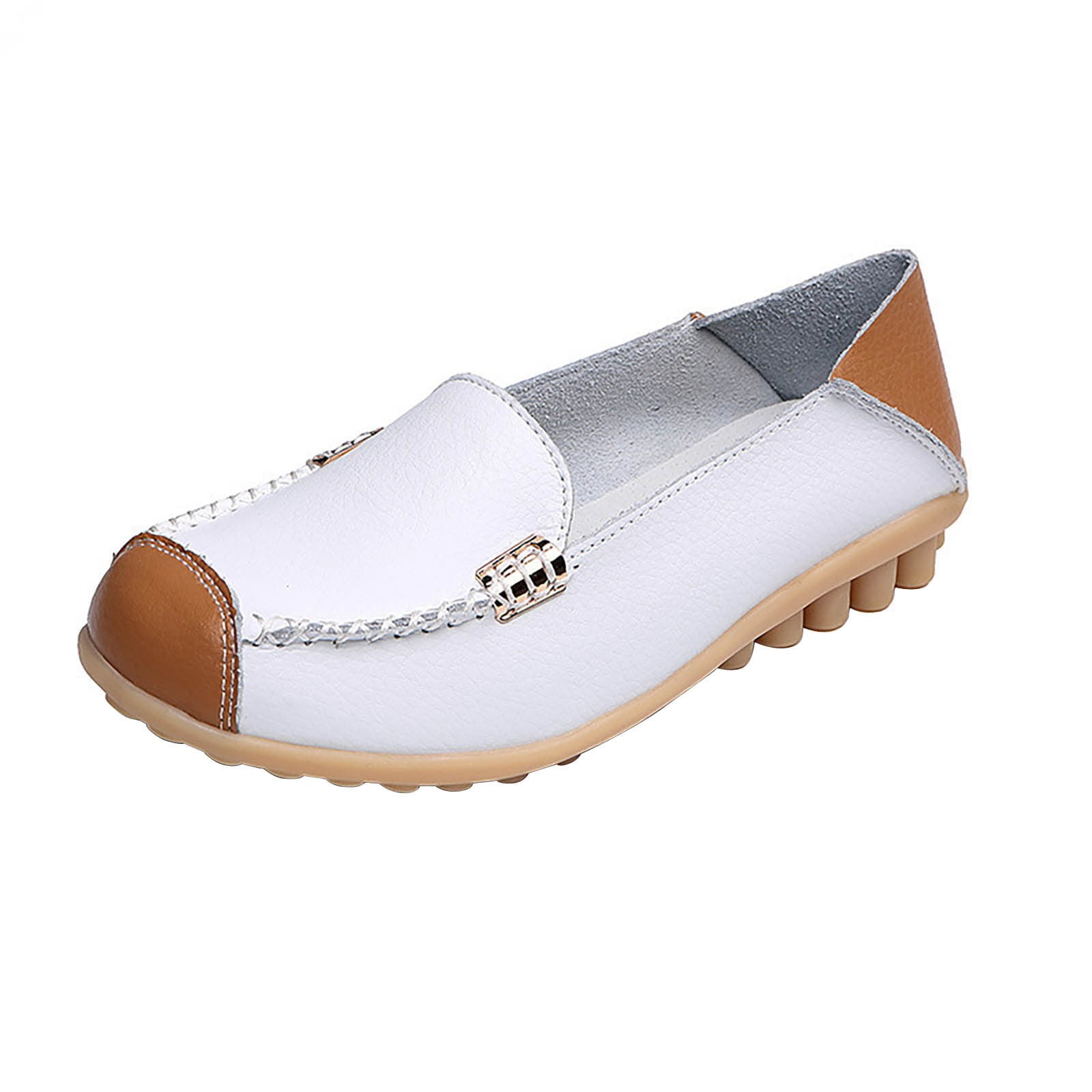 Pyhlmscde Womens Flat Shoes Leather Patchwork Loafers Classic Driving ...