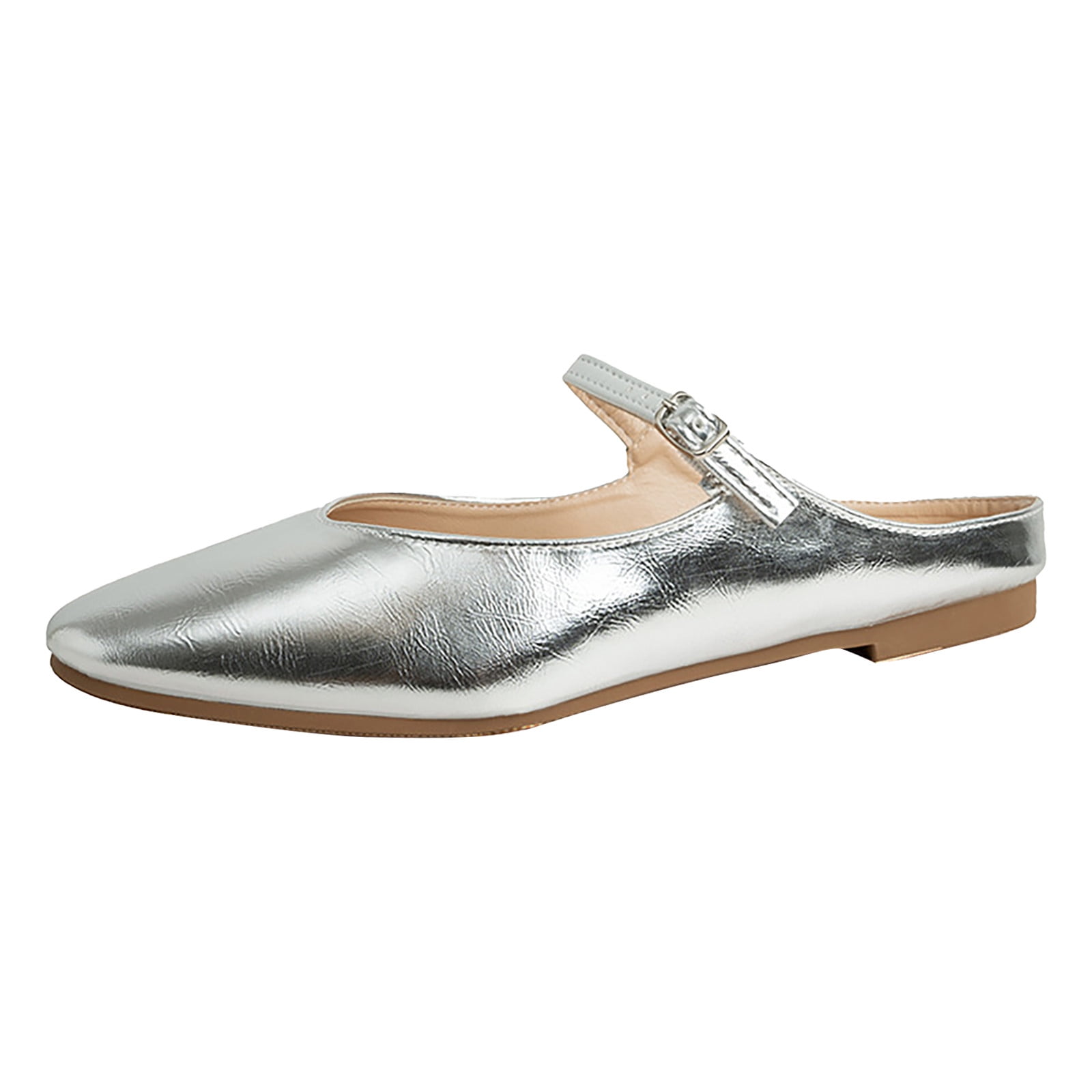 Pyhlmscde Womens Mules Flat Heel Slip On Loafers Closed Toe Mary Jane ...