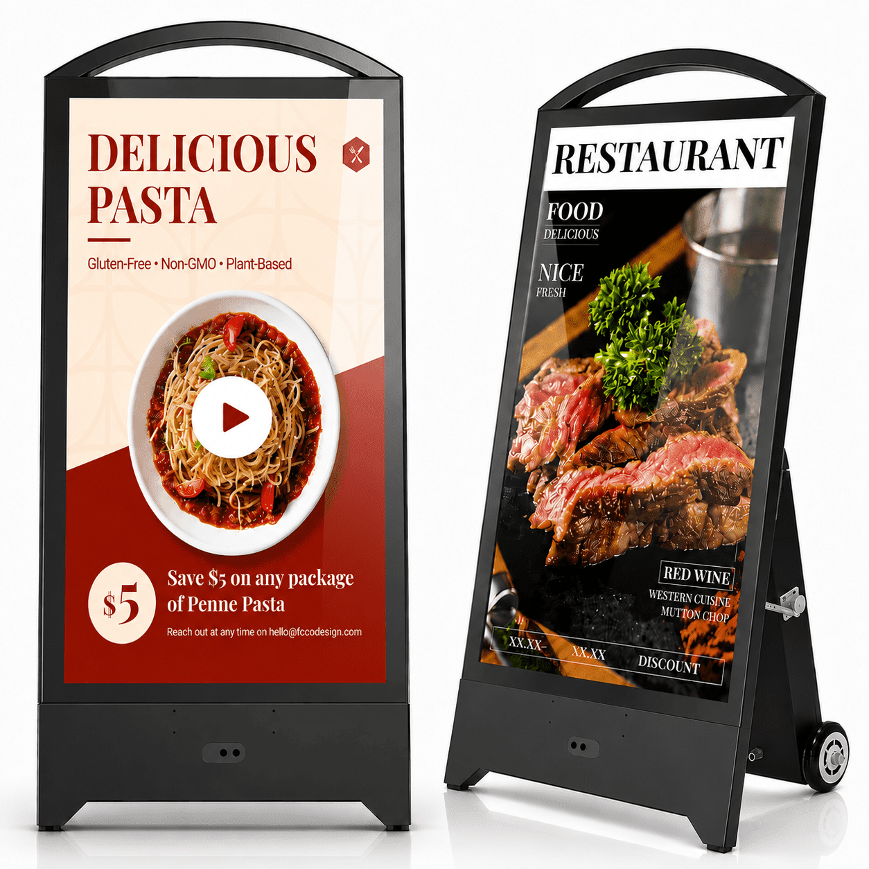 Pyimgus 43" Outdoor Digital Signage, Portable IP65 Waterproof Digital ...