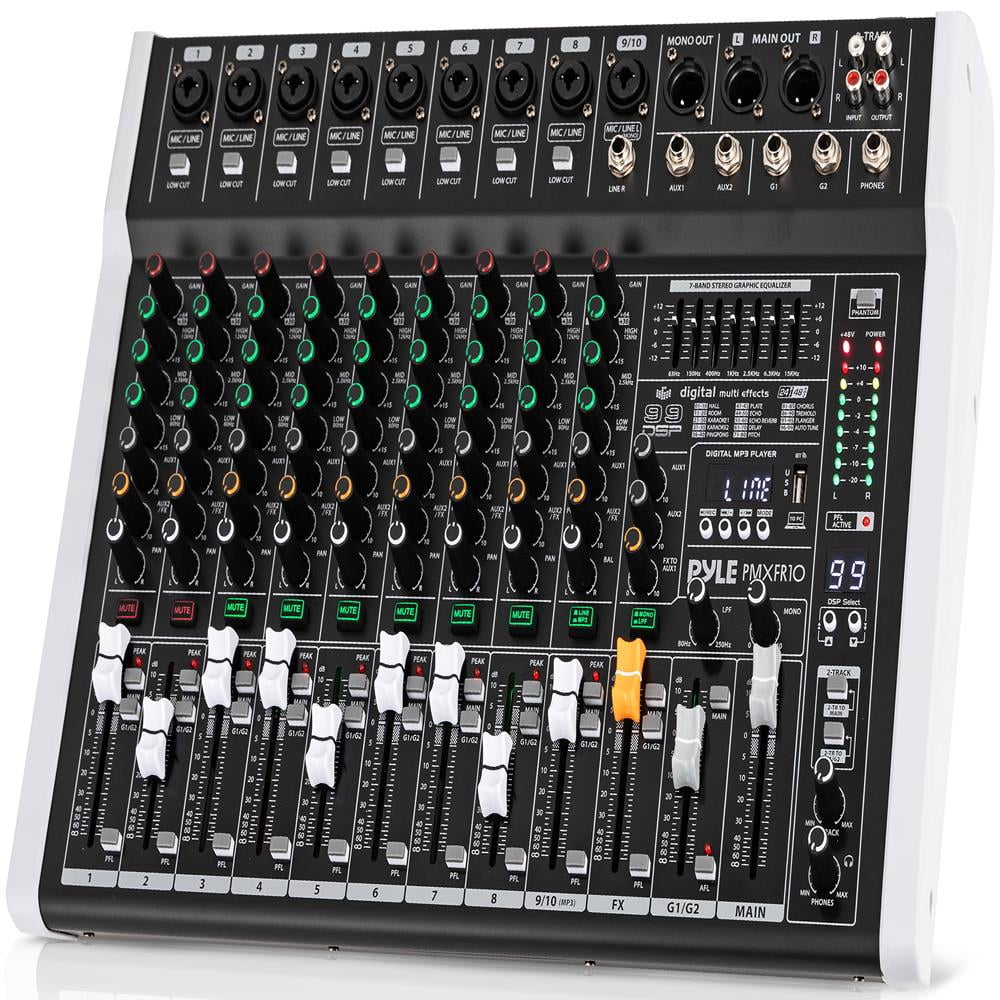 Pyle 10-Channel Professional DJ Mixer Controller – Bluetooth Audio ...