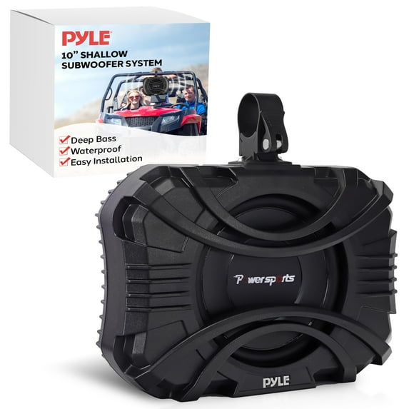 Pyle 10 Inch Subwoofer System - 400 Watts Powered Subwoofer for Marine ...