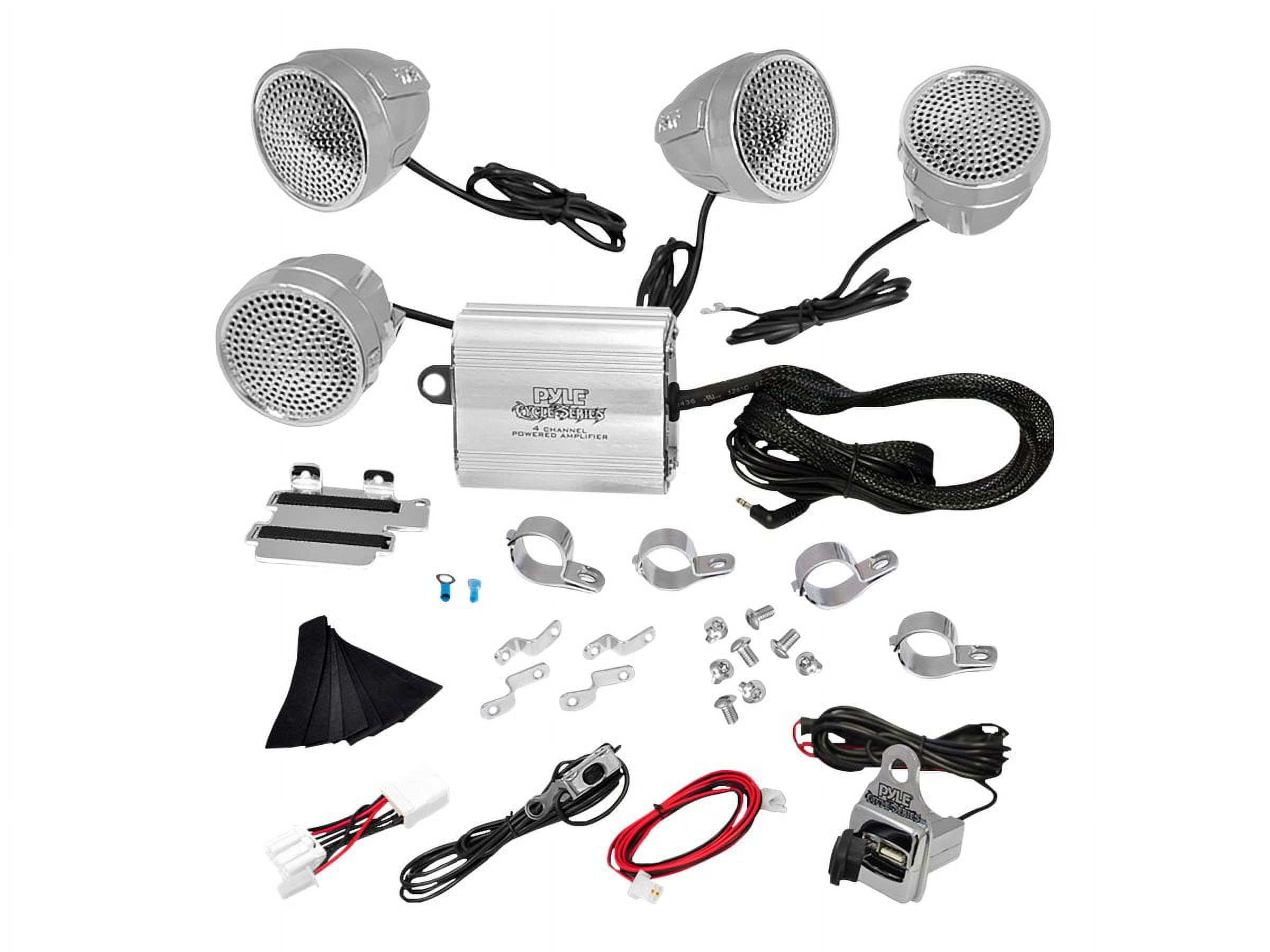 Pyle 1200W 3.25" Motorcycle ATV Handlebar Mount Amplifier Weatherproof ...