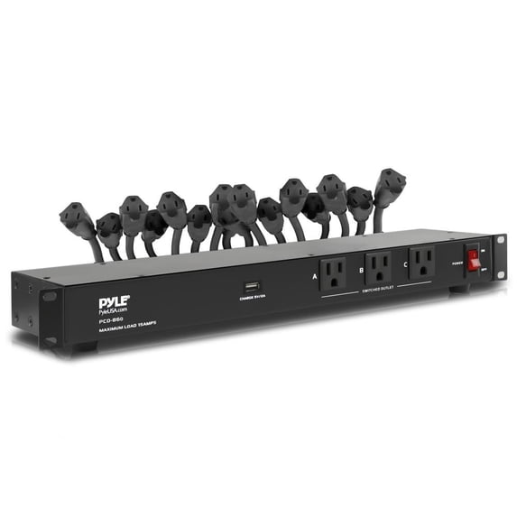 Pyle 19” Rack Mount Power Conditioner, 3600 Watt Heavy-Duty Power ...