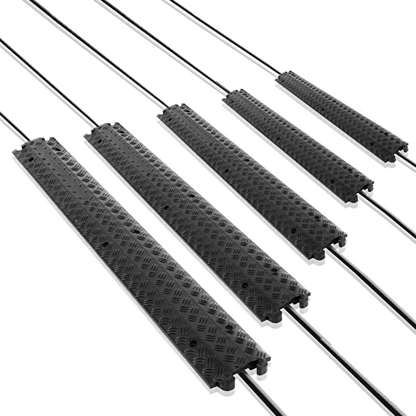 Pyle 197 Inch 5-Channel Ramp Rubber Floor Cord Concealer Heavy Duty ...