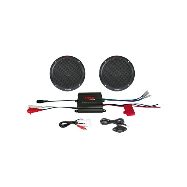 Pyle 2 Channel 400 Watt Waterproof Micro Marine Amplifier and 6.5-Inch ...