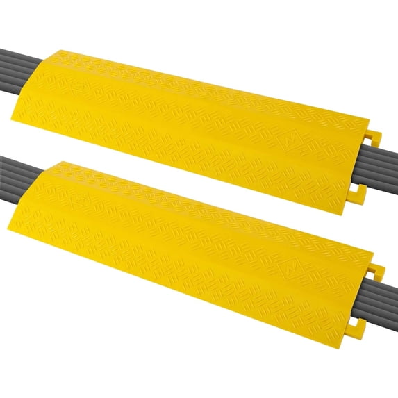 Pyle 2-Piece Heavy-Duty Cable Protector Ramp, Extra-Wide Cord Cover ...