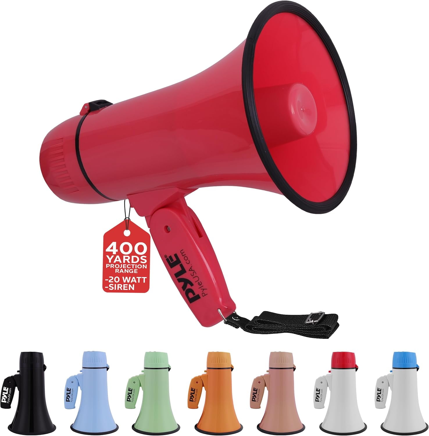 Pyle 20W Megaphone Bullhorn Speaker – Portable Handheld Loud Speaker ...