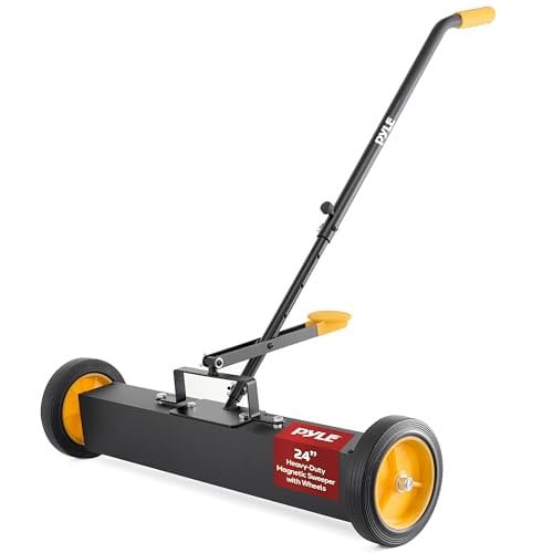 Pyle 24” Rolling Magnetic Sweeper with Adjustable Handle - Strong and ...