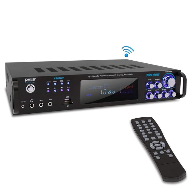 Pyle 3,000 Watt Multi Channel Bluetooth Home Theater Hybrid Amplifier ...