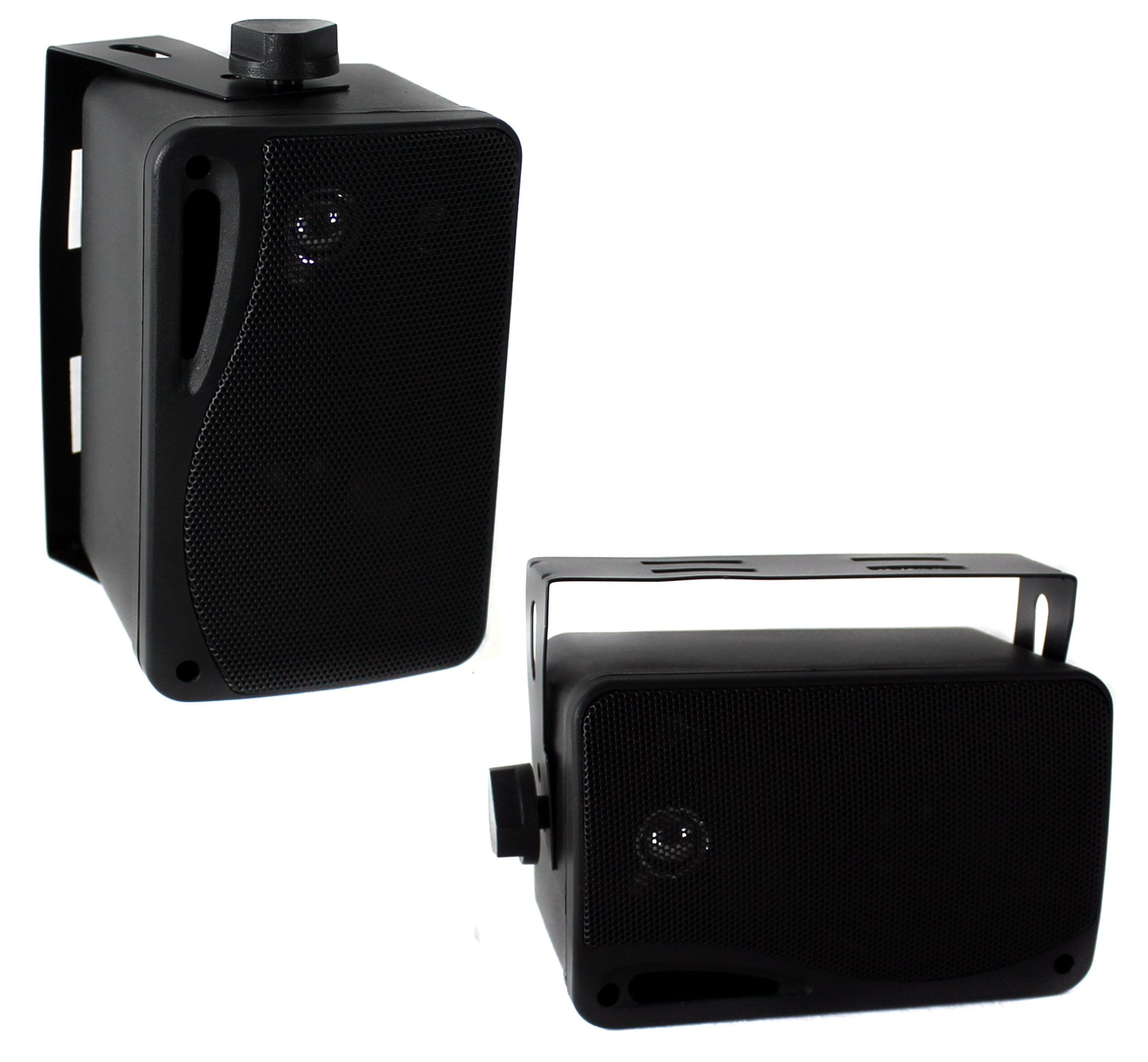 Open Box Pyle 3.5" 3-Way Weather Proof Mini Box Speaker System Black (4 ...
