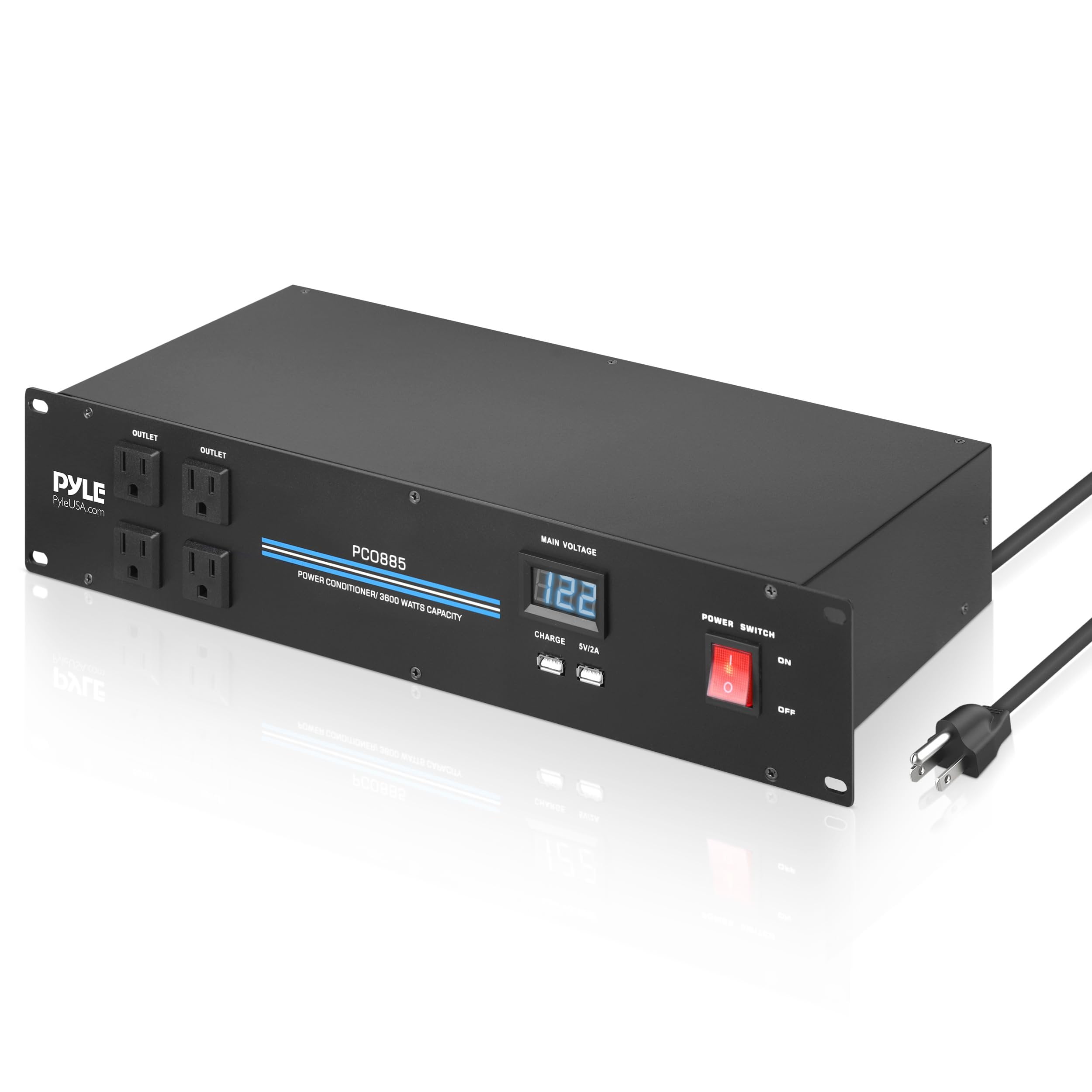 Pyle 3,600 W 19" Rack Mount Power Conditioner Surge Protector w/ 20 ...