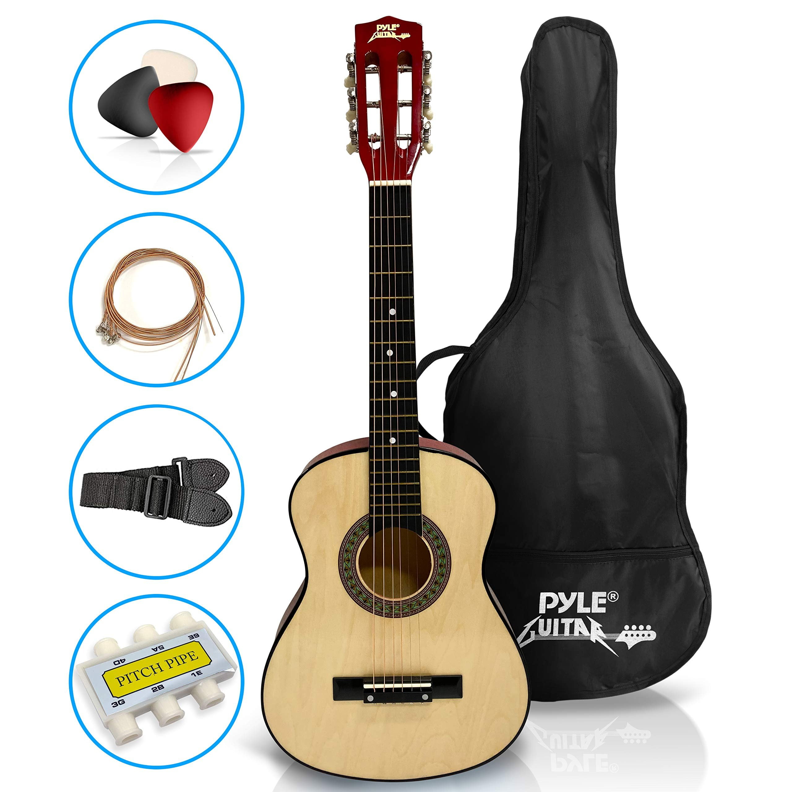 Pyle 30 Classical Acoustic 6 String Linden Traditional Style Guitar w ...