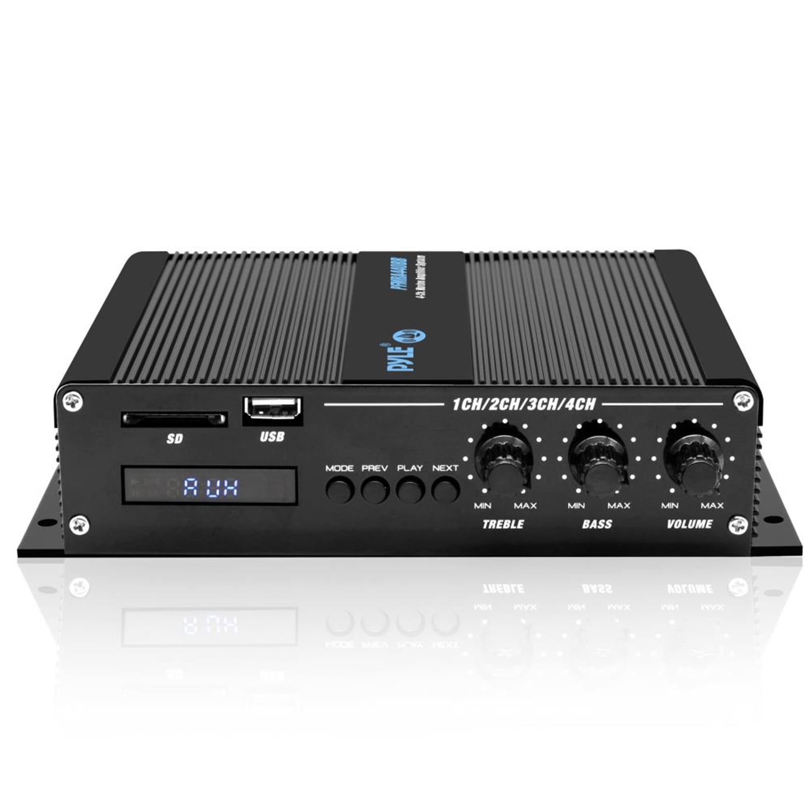 Pyle 4 Channel 400 Watt Marine Amp Amplifier Bluetooth Receiver Sound ...