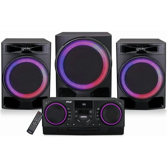 Pyle 4-Piece Bluetooth Stereo System - Mini Hi-Fi Bookshelf Stereo ...