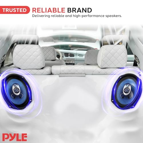 Pyle 4'' x 6'' Three Way Sound Speaker System - Pro Mid Range Triaxial ...