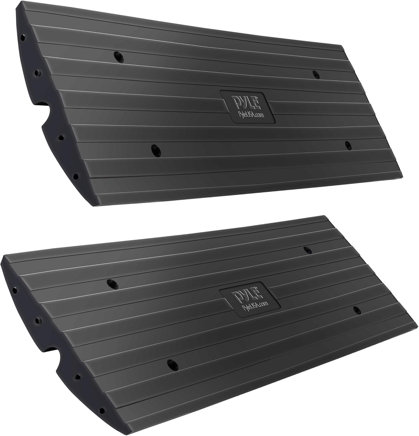 Pyle 4ft Heavy-Duty Rubber Curbside Driveway Ramp – 2-Piece Threshold ...