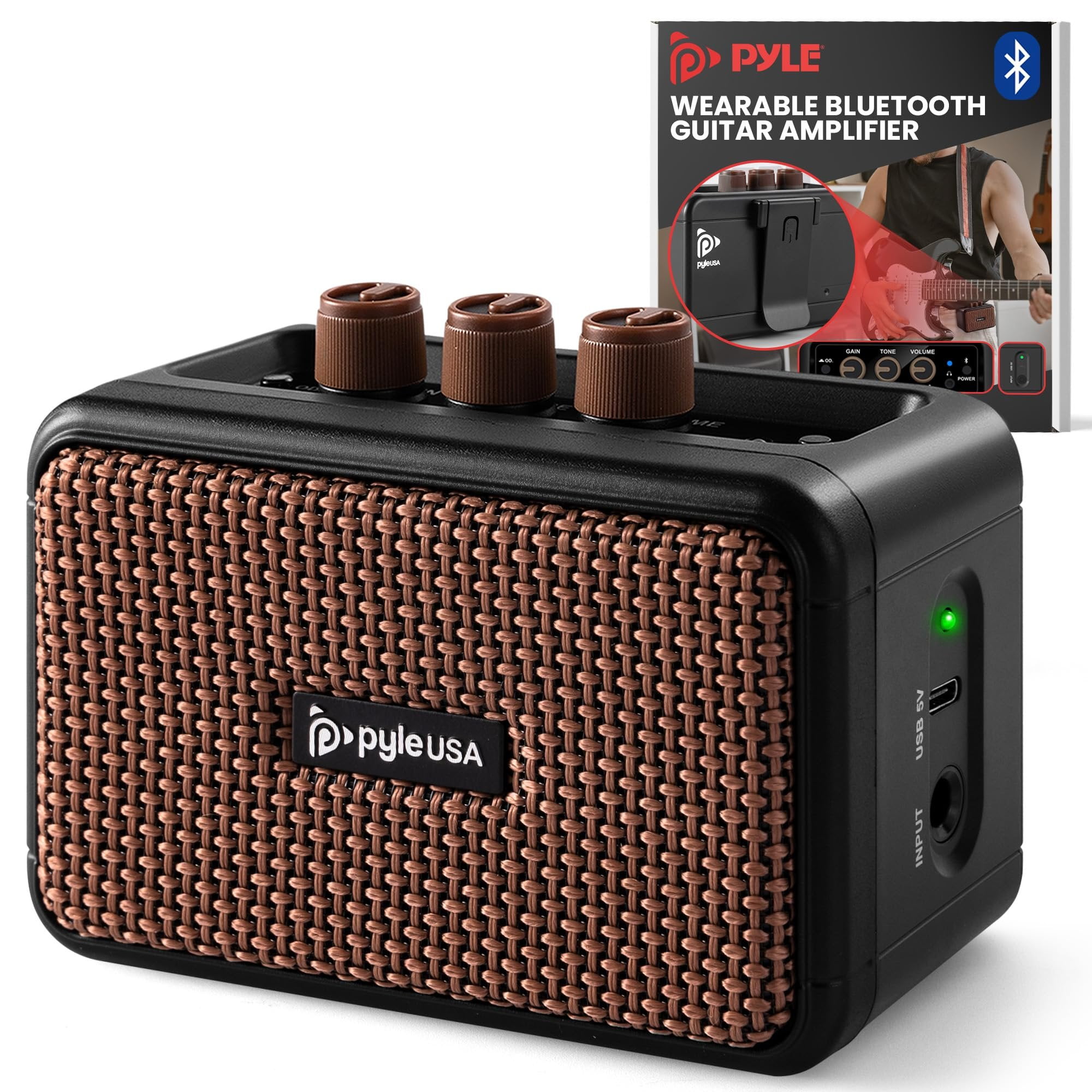 Pyle 5W Portable Mini Electric Guitar Amplifier, Battery Powered ...