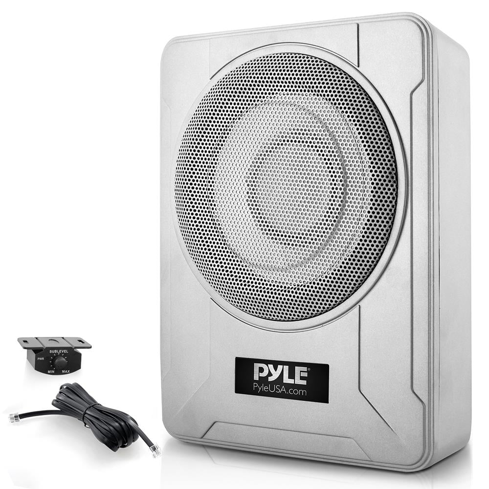 Pyle 8-Inch Low-Profile Amplified Subwoofer System - 600-Watt Compact ...