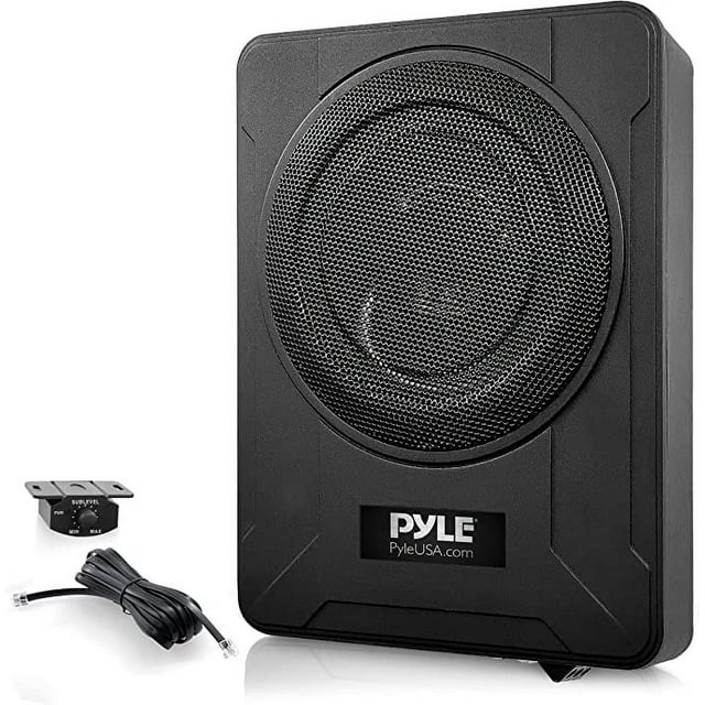 Pyle 8-Inch Low-Profile Amplified Subwoofer System 600 Watt Compact Enclosed Under Seat Car ...