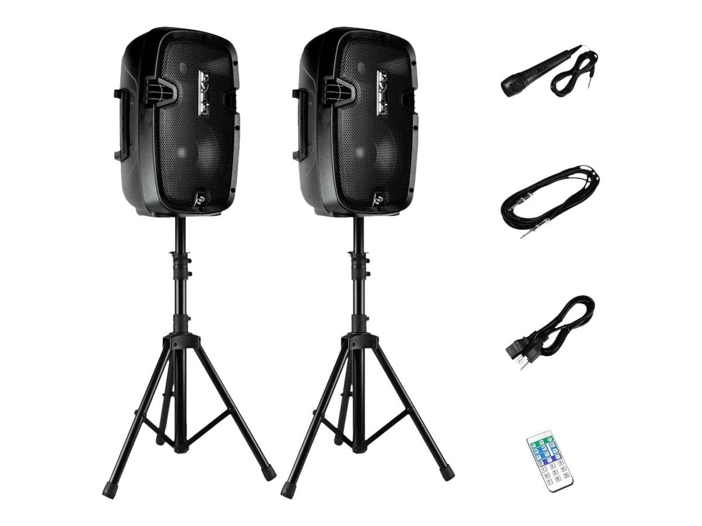 Pyle Active/Passive Bluetooth PA Dual Loudspeaker Sound System Kit ...