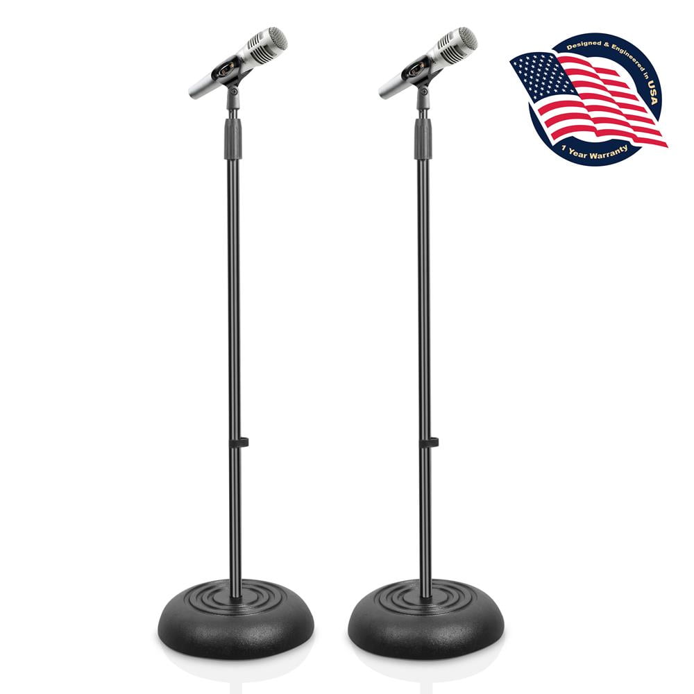 Pyle Adjustable Height Microphone Stand, 2.8 to 5 Ft, Glossy Black ...