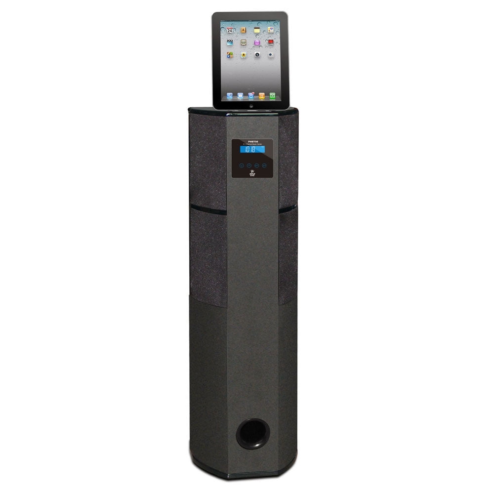 Pyle BT 600 Watt 2.1 Channel Home Theater Tower with IOS Docking ...