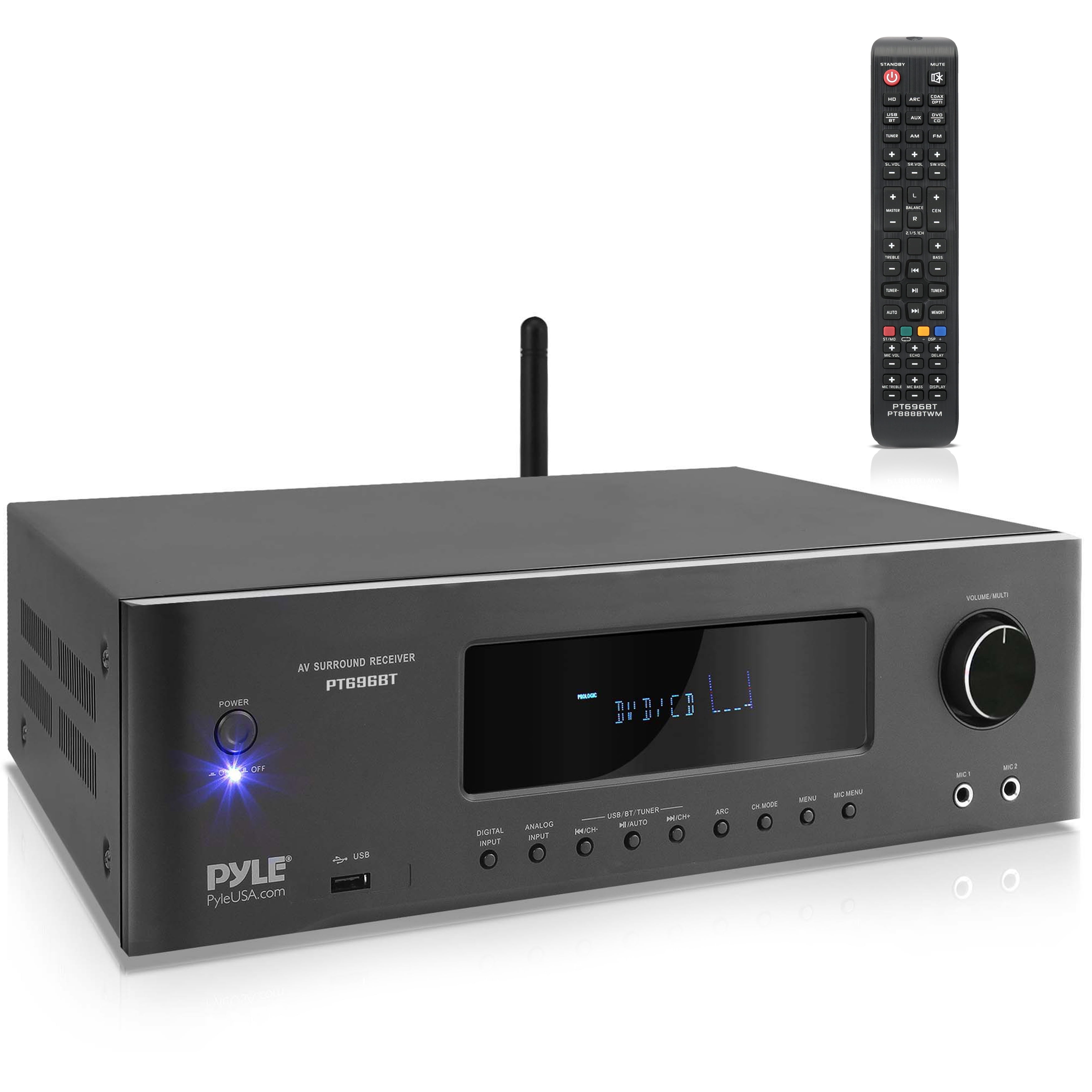 Pyle BT Streaming 5.2‑Ch Home Theater Receiver with 4K Ultra HD, HDMI, USB, AM/FM, 1000W ...
