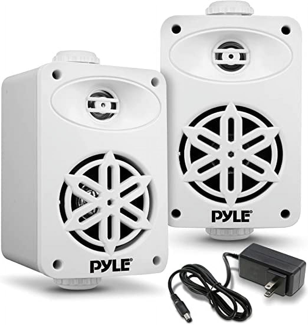 Pyle Bluetooth Indoor Outdoor Speakers Pair 200 Watt Dual Waterproof 3. ...