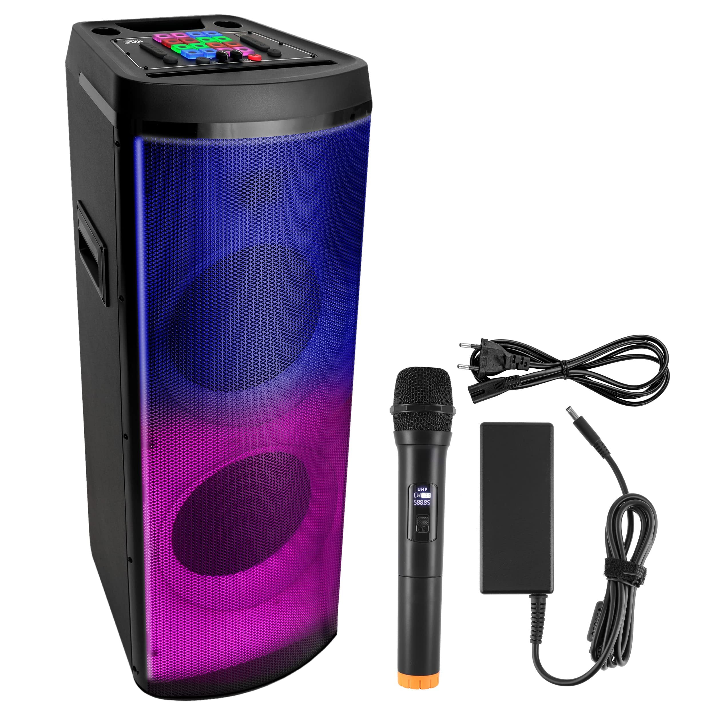 Pyle Bluetooth Portable PA Party Speaker - 600W Dual 12 Rechargeable ...