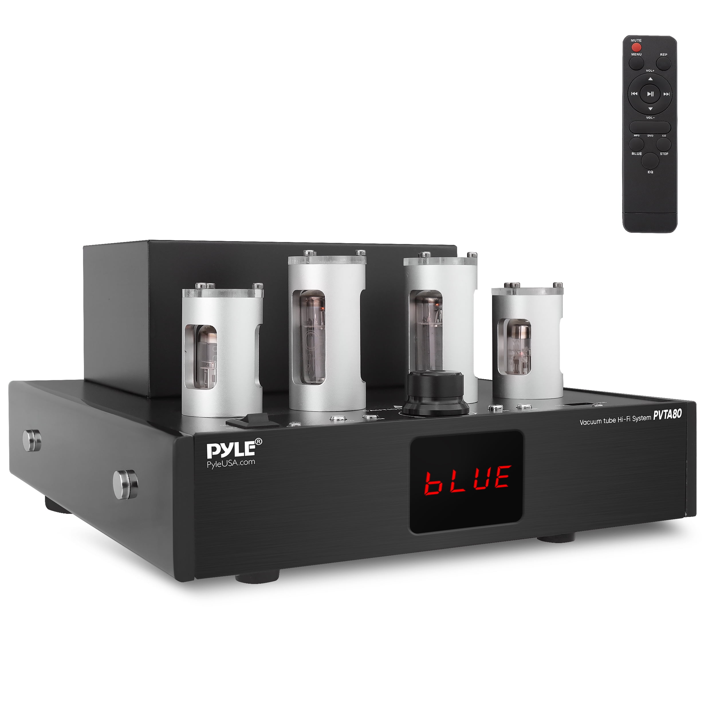 Pyle Bluetooth Tube Amplifier Stereo Receiver - 4 Vacuum Tube Power Amp ...