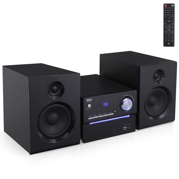 Pyle CD/DVD P.M.P.O Stereo System, 3-pc Wireless BT Streaming 6 Ohm Two ...