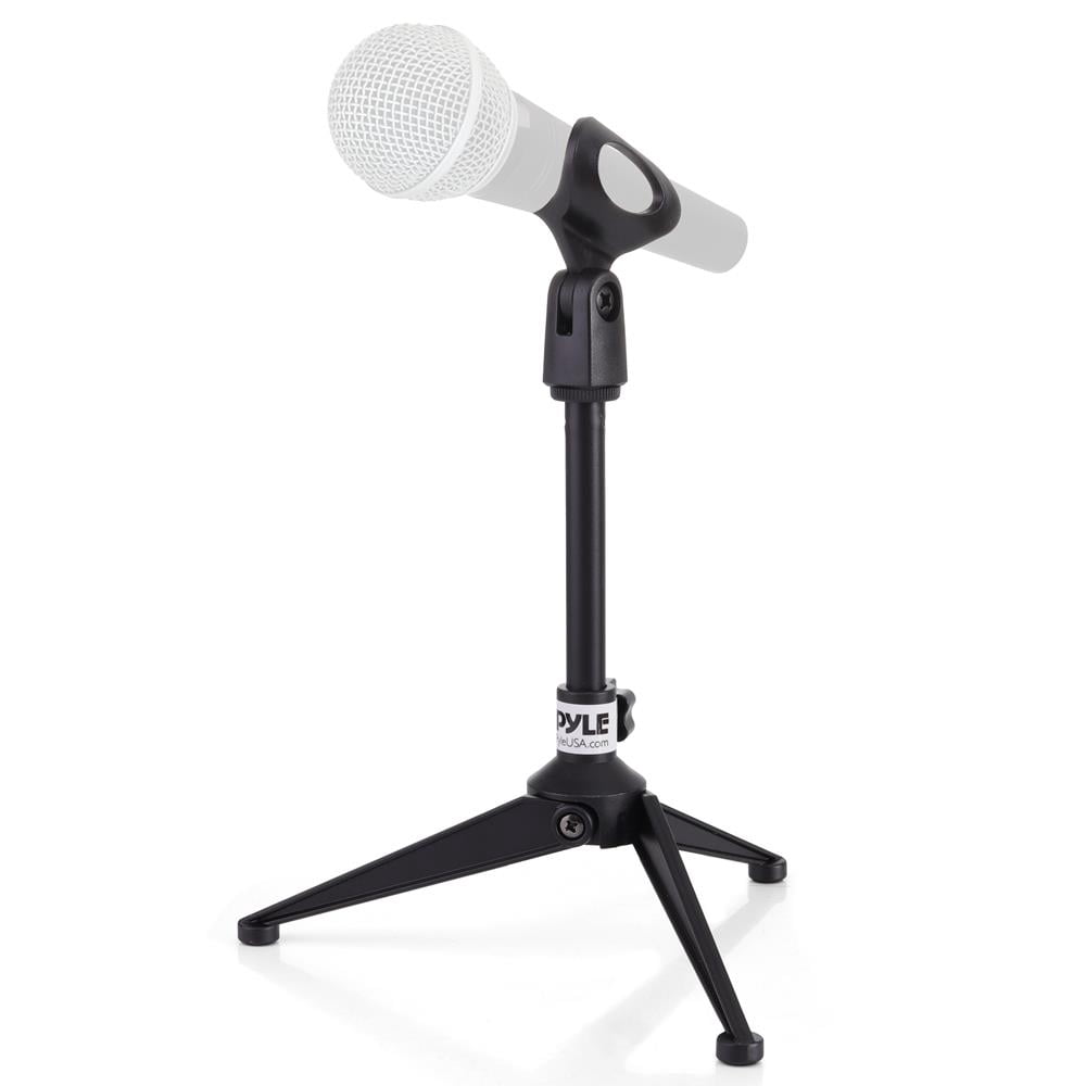Pyle Desktop Tripod Microphone Stand – Adjustable Height 4.7" to 8.7 ...