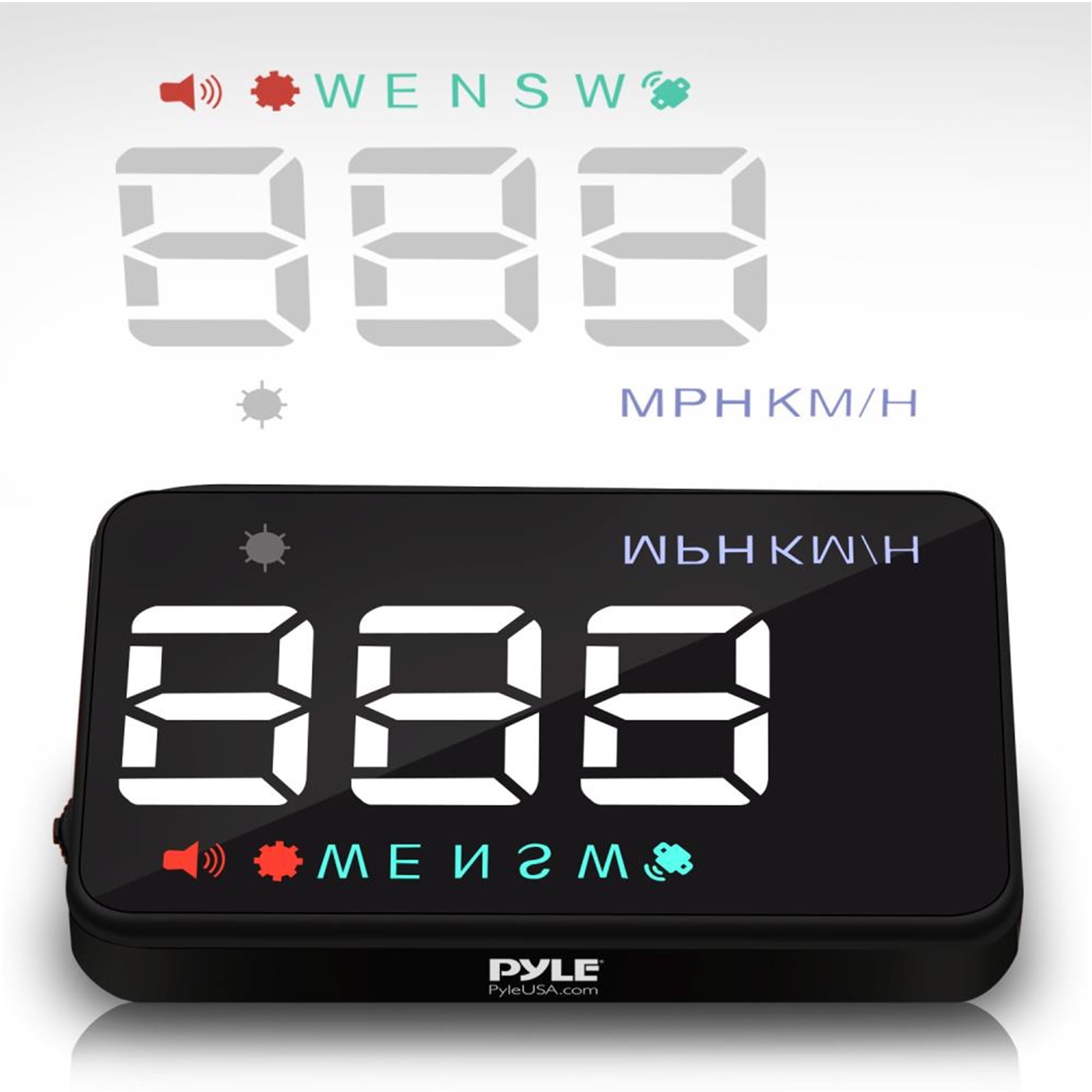 Pyle Heads Up Display HUD Screen - Vehicle Speed and GPS Compass HUD ...