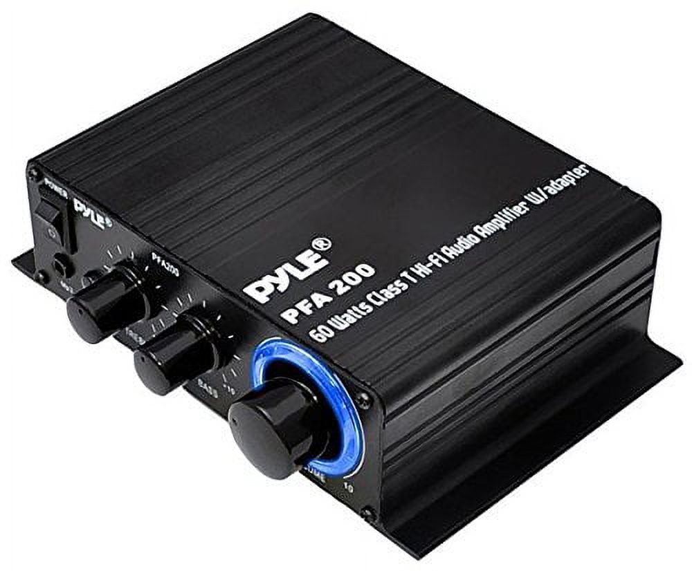 Pyle PFA200 60-Watt Class-T Hi-Fi Audio Amplifier with Adapter ...