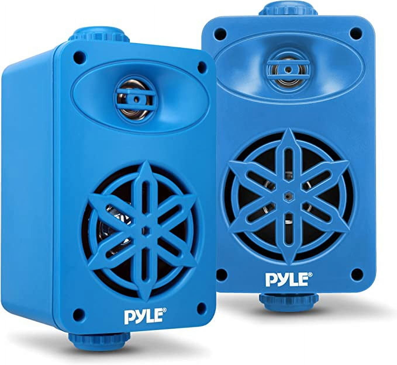 Pyle Indoor Outdoor Speakers Pair - 200 Watt Dual Waterproof 3.5” 2-Way Full Range System (Blue ...