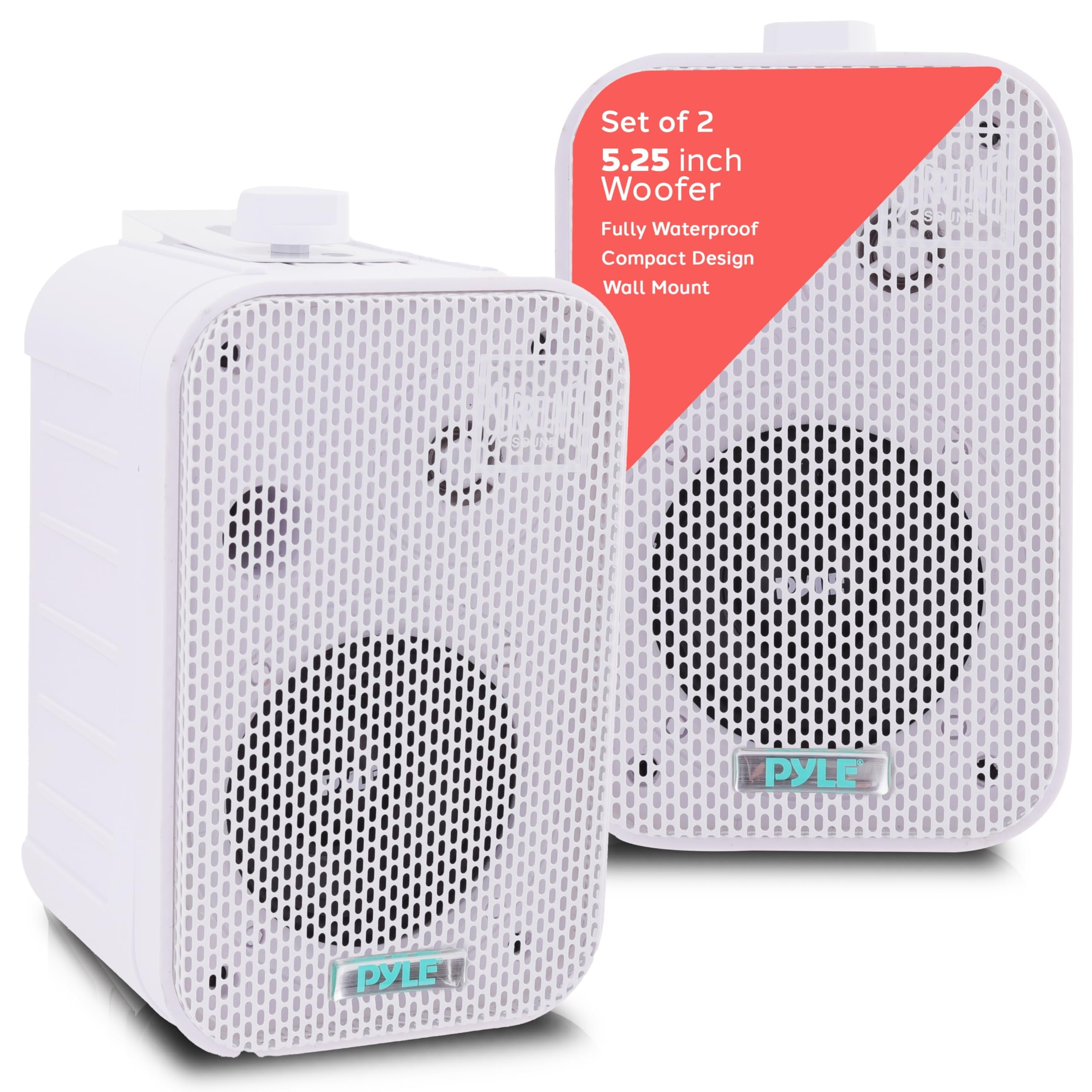 Pyle - Indoor / Outdoor Waterproof Speaker System - 5.25 Inch Pair of ...