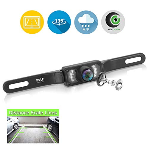 Pyle License Plate-mounted Backup Camera with Car Reverse System for ...