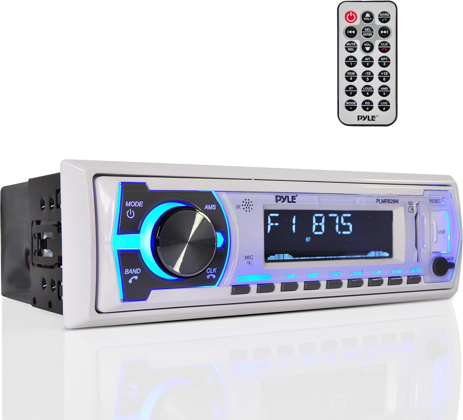 Pyle Marine Bluetooth MP3 Radio Receiver – Waterproof Audio System with ...