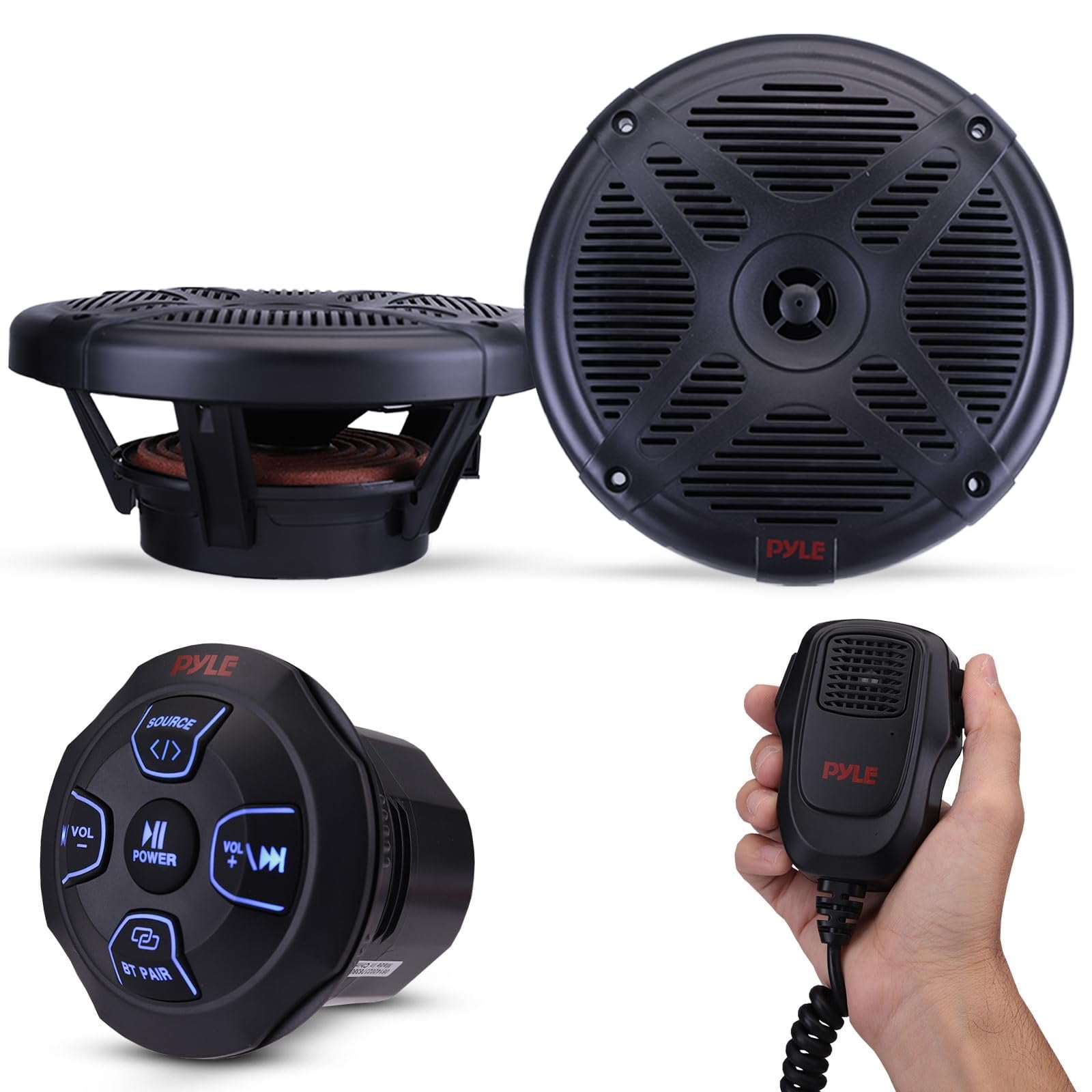 Pyle Marine Bluetooth Receiver Speaker Kit - Waterproof Audio ...