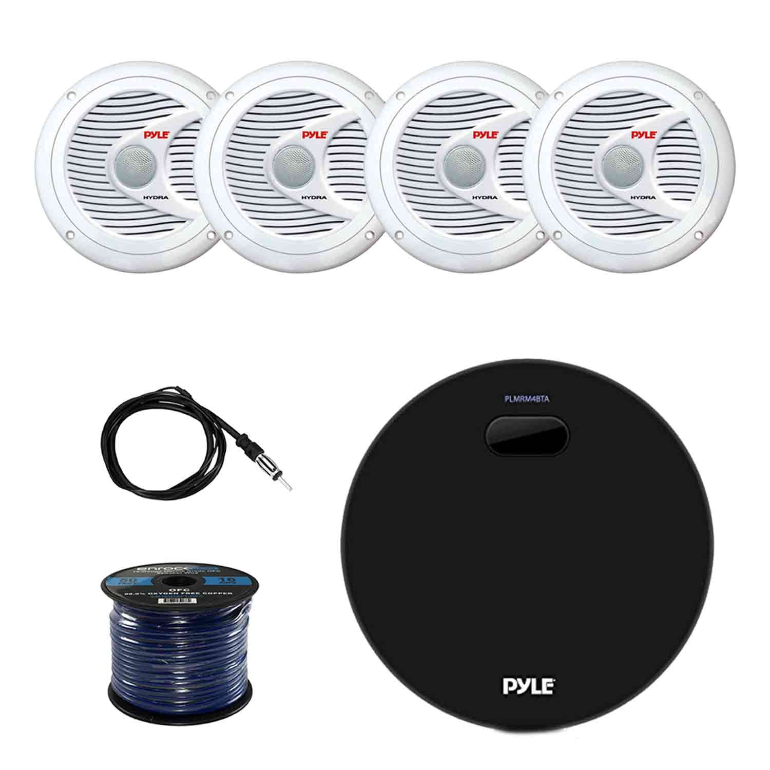 Pyle Marine Bluetooth Water Resistant Amplifier Receiver with Pyle ...