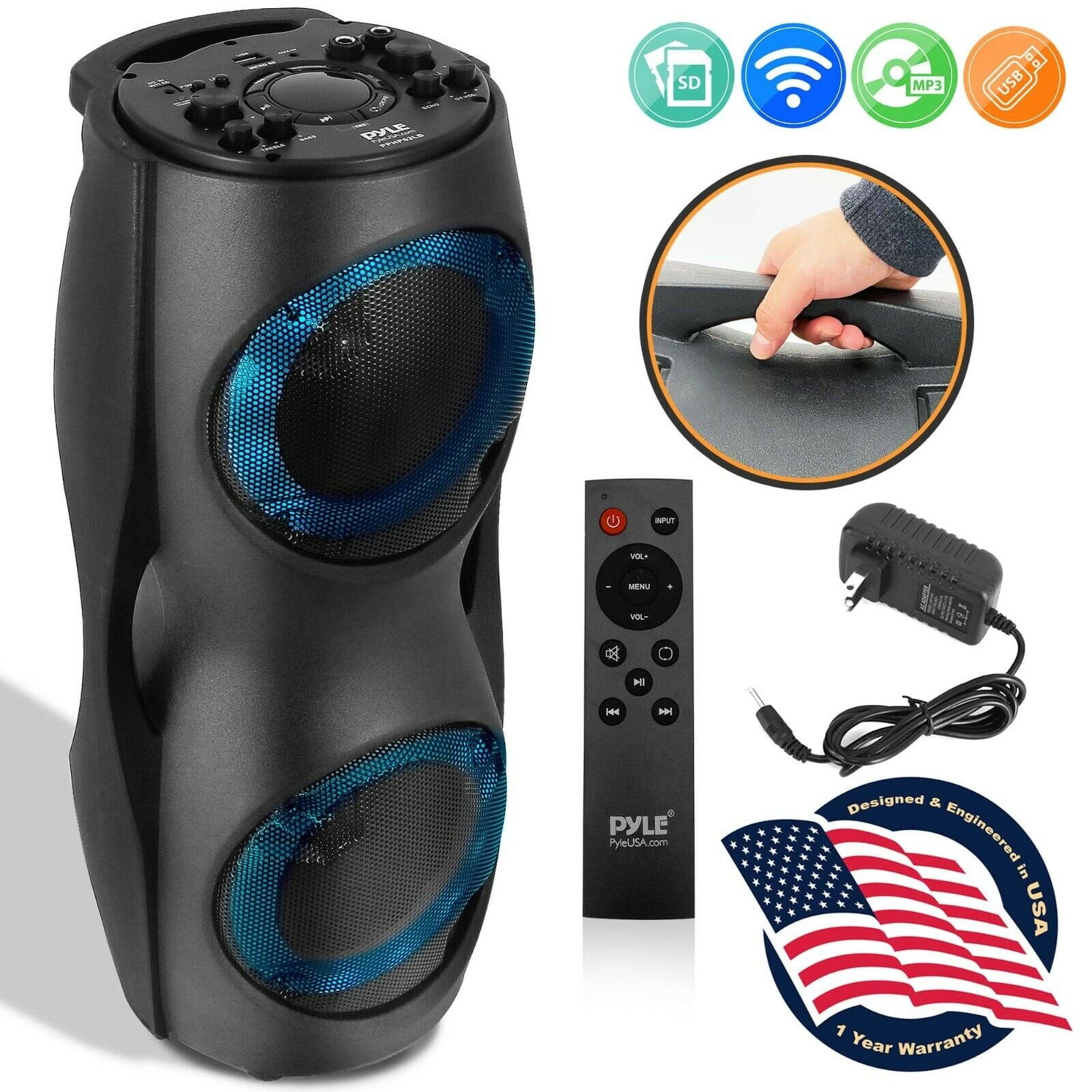 Pyle Multi-Purpose 800 Watt 2-Channel Bluetooth Speaker System ...
