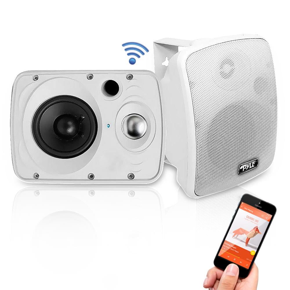 Pyle Outdoor Waterproof Wireless Bluetooth Speakers Wall/Ceiling ...