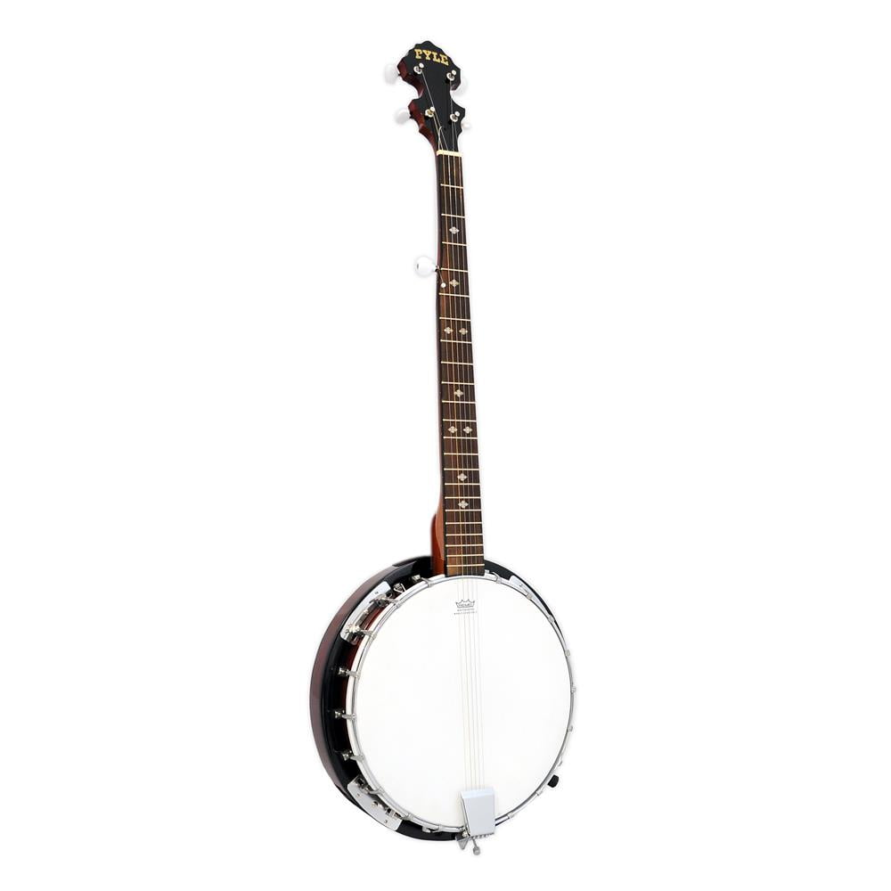 Pyle PBJ60 5-String Banjo with White Jade Pegs and Rosewood Fretboard ...