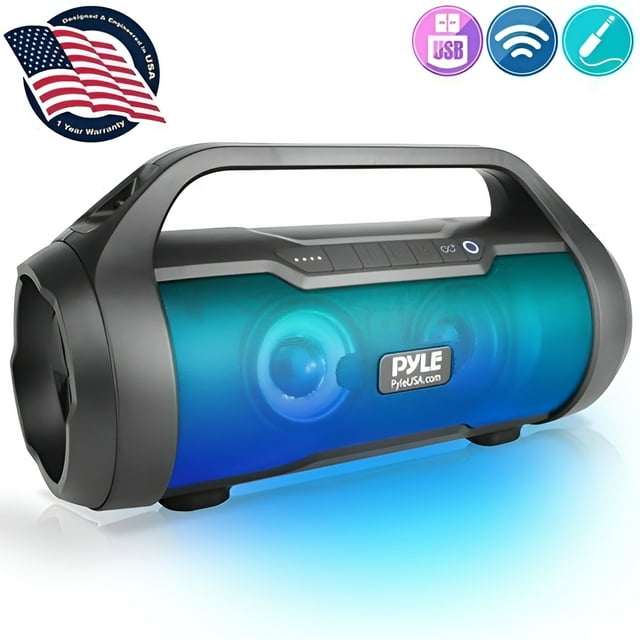 Pyle PBMWP185 500W Portable Bluetooth Wireless BoomBox Stereo System ...
