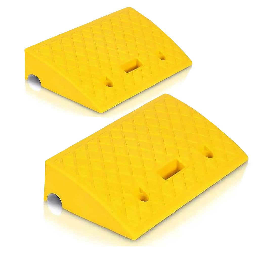 Pyle PCRBDR27 Plastic Curbside Driveway Ramp - Yellow 2 Pack - Walmart.com